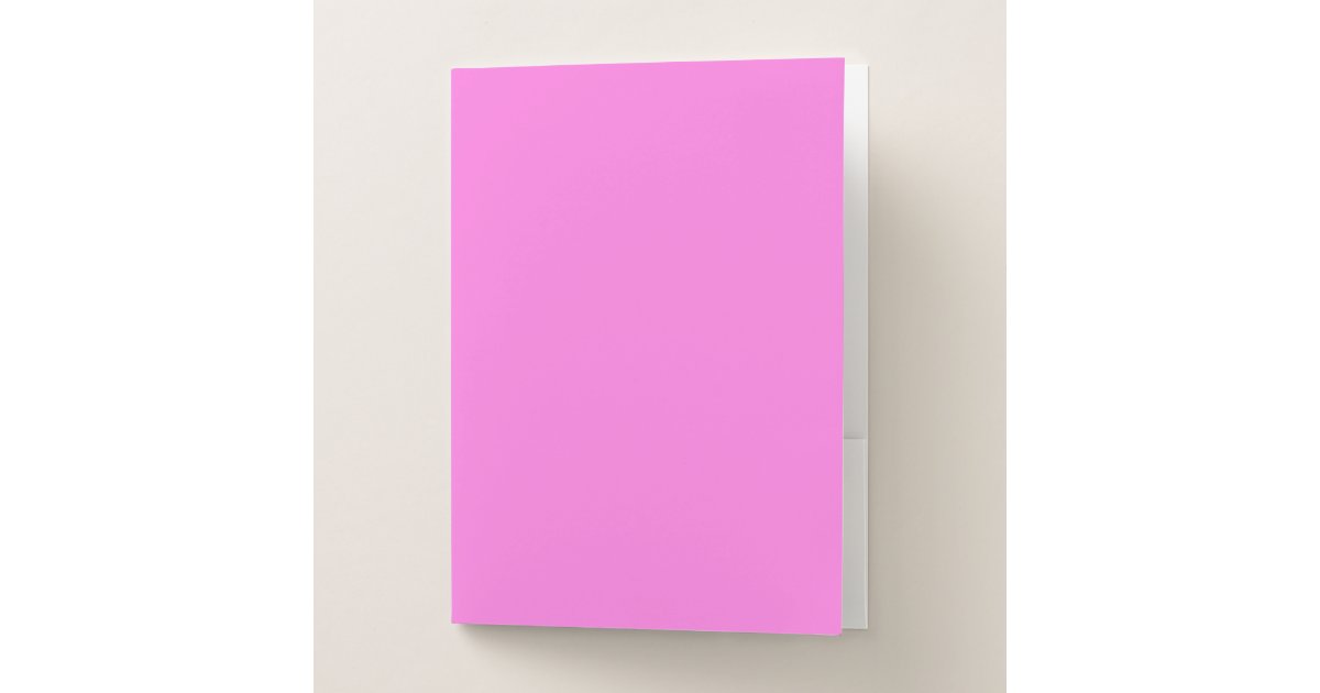 Plain solid pink pocket folder | Zazzle