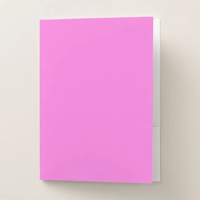Plain solid pink pocket folder | Zazzle