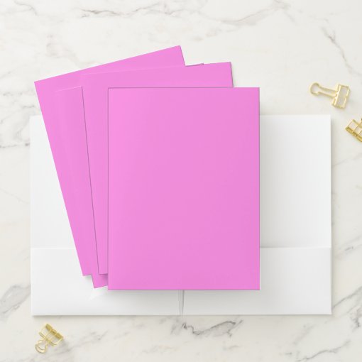 Plain solid pink pocket folder | Zazzle