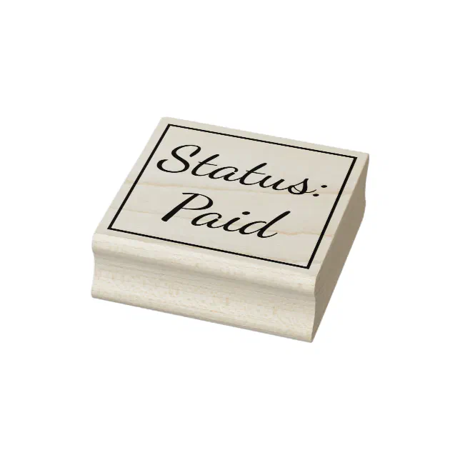 Plain "Status: Paid" Rubber Stamp | Zazzle