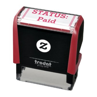 Plain "STATUS: Paid" Rubber Stamp | Zazzle