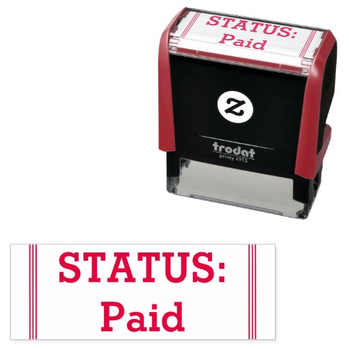Plain "STATUS: Paid" Rubber Stamp | Zazzle