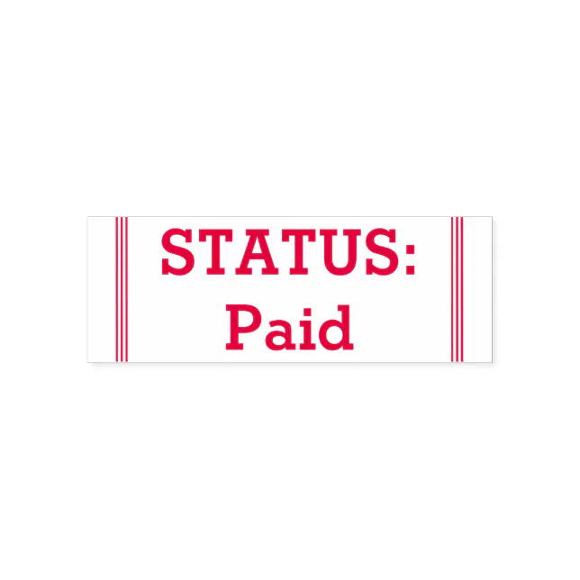 Plain "STATUS: Paid" Rubber Stamp | Zazzle