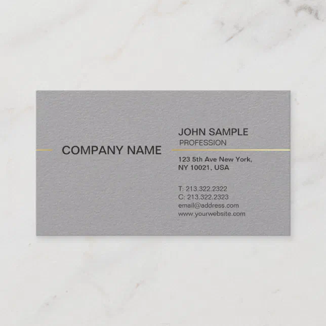 Plain Stylish Modern Professional Elegant Grey Business Card | Zazzle