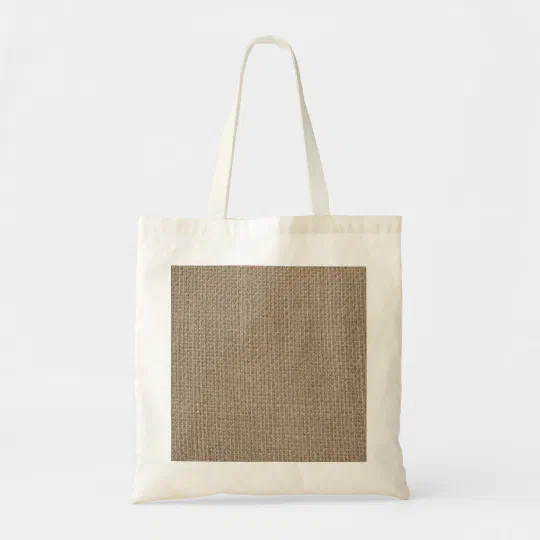 Plain tan burlap background template tote bag | Zazzle.com