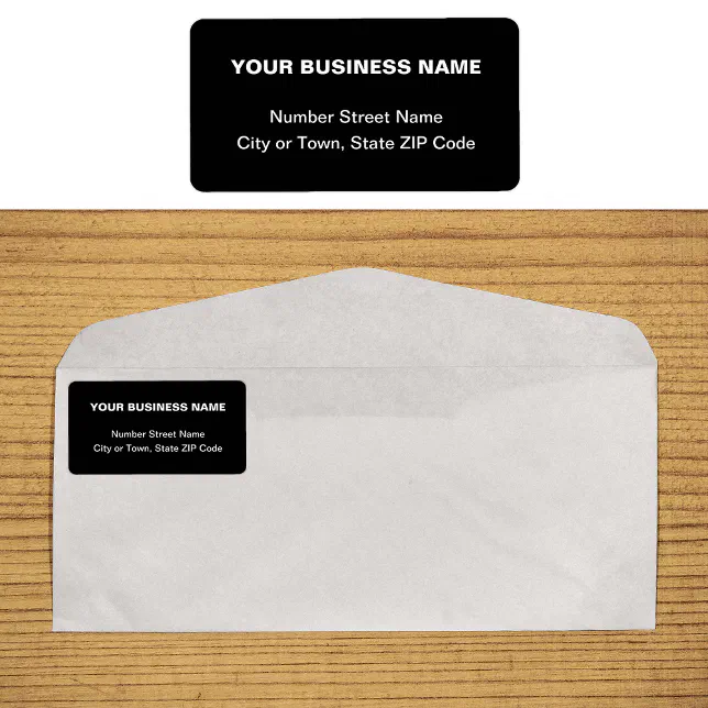 Plain Text Black Business Address Label | Zazzle