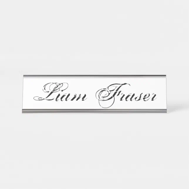 Plain Text Personalized Minimal Create Your Own Desk Name Plate | Zazzle
