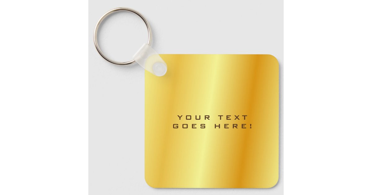 Plain Unique Special Gold Color Background Keychain | Zazzle