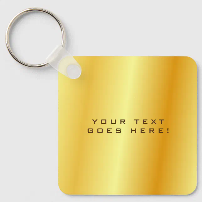 Plain Unique Special Gold Color Background Keychain | Zazzle
