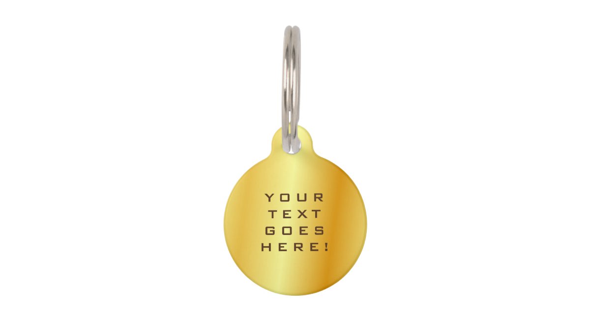 Plain Unique Special Gold Color Background Pet ID Tag | Zazzle