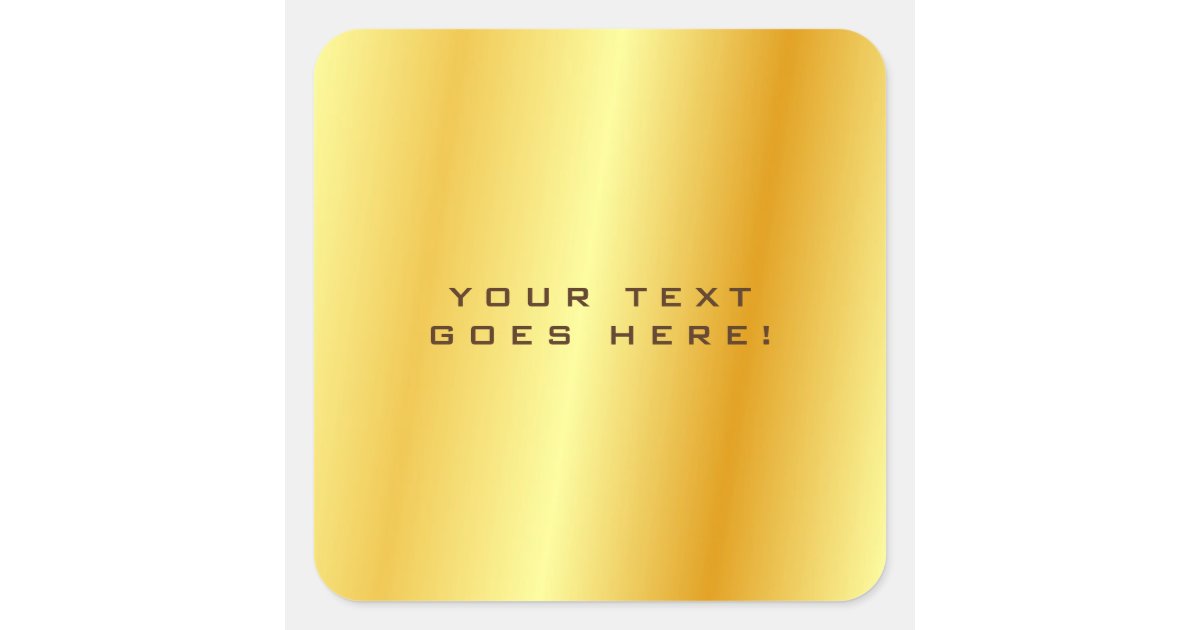 Plain Unique Special Gold Color Background Square Sticker | Zazzle