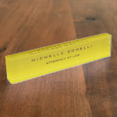 Plain Unique Special Yellow Color Background Desk Name Plate | Zazzle