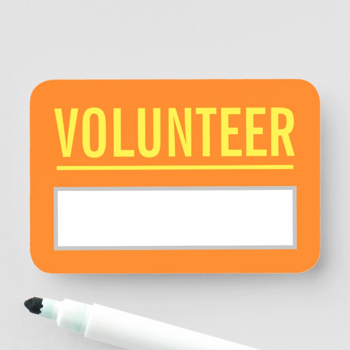 Plain "VOLUNTEER" Name Tag | Zazzle.com