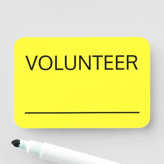 Plain "VOLUNTEER" Name Tag | Zazzle.com