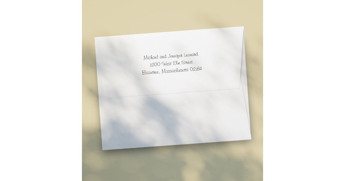 Plain White A2 Envelope with Return Address | Zazzle