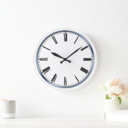 Plain white classic looking wall clock | Zazzle