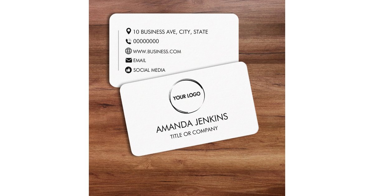 Plain White Generic Design Template Business Card | Zazzle