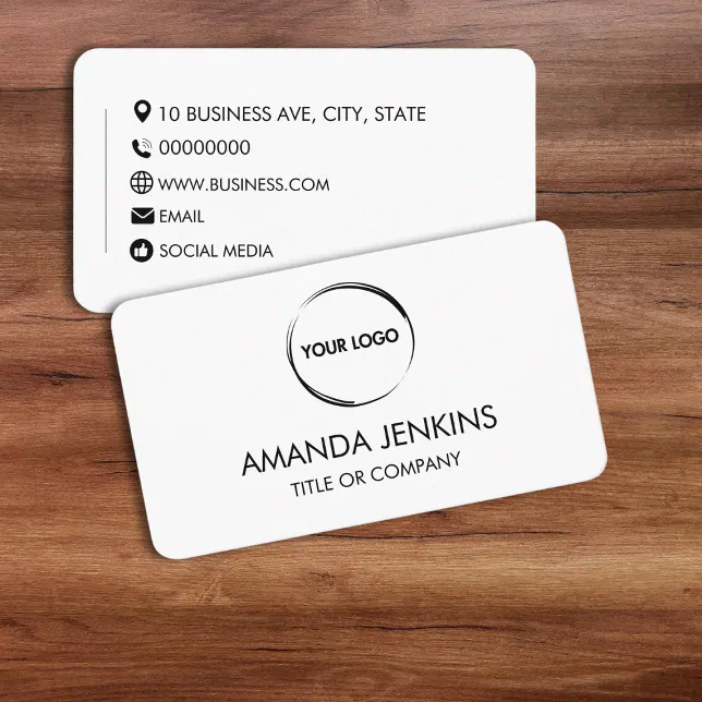 Plain White Generic Design Template Business Card | Zazzle