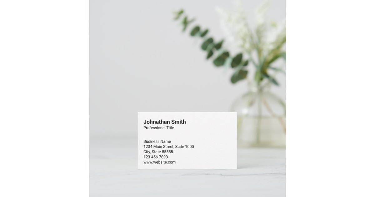 Plain White Generic Design Template Business Card | Zazzle