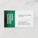 Plain White Green Trendy Monogram Business Card | Zazzle