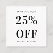 Plain White Modern Bold Typography Small Business Discount Card | Zazzle
