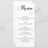 Plain White Wedding Menu Personalized | Zazzle