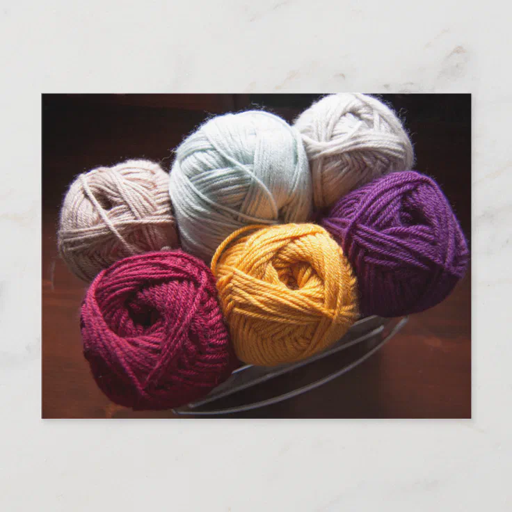 Plain Yarn Wool Knitting Crochet Maker Postcard | Zazzle