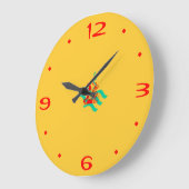 Plain Yellow and Red >Kitchen Clocks | Zazzle