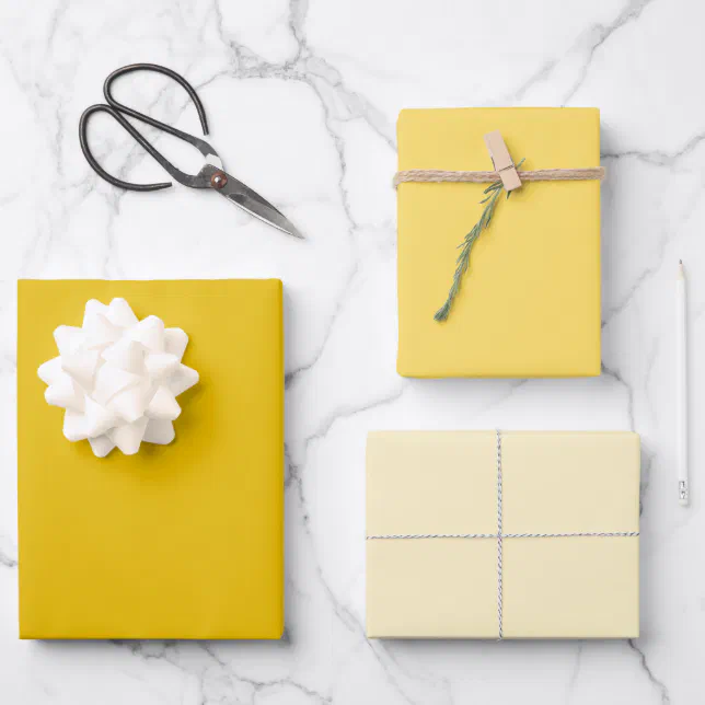 Plain Yellow Wrapping Paper Sheets | Zazzle