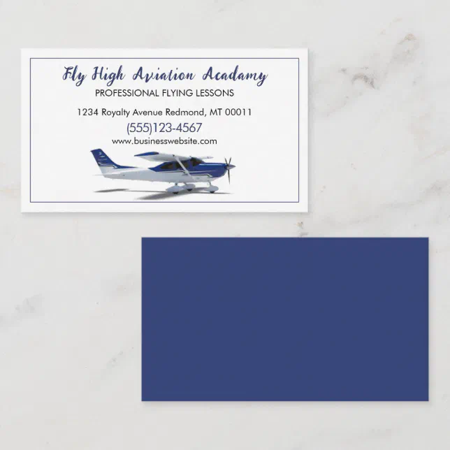 Plane Flying Aviation Instructor Service Business Card | Zazzle