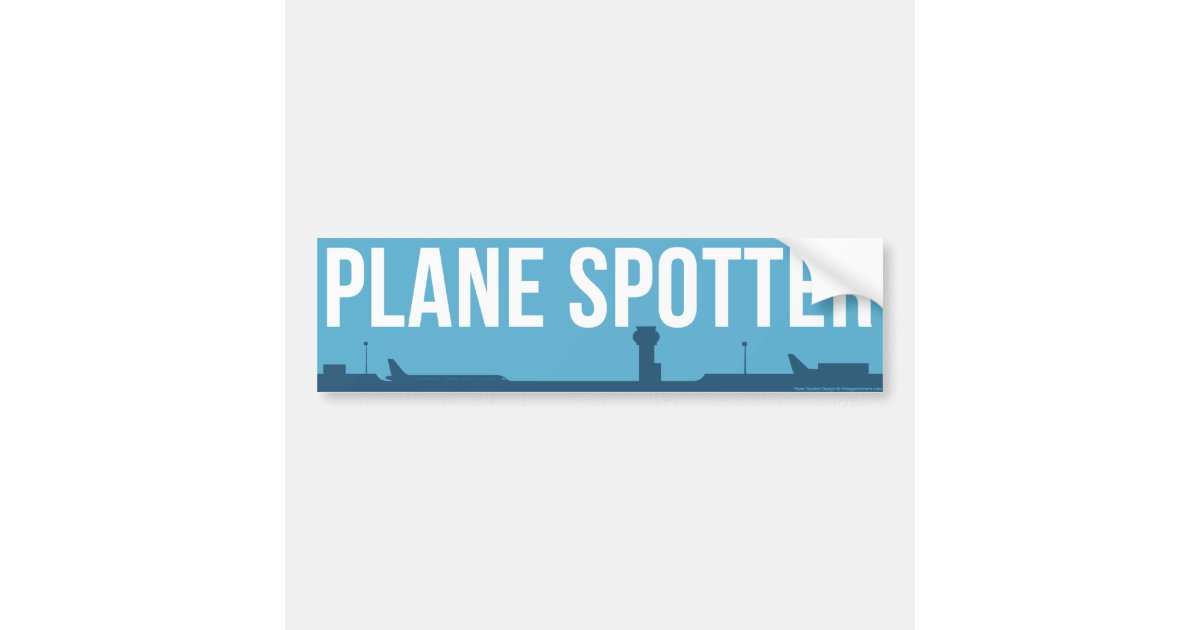 Plane Spotting Spotter Blue Bumper Sticker | Zazzle