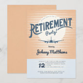 Plane sunset retirement party invitation | Zazzle