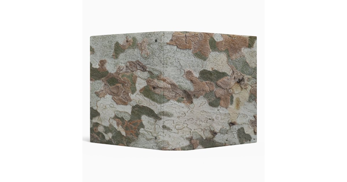 Plane tree camouflage looks bark pattern 3 ring binder | Zazzle
