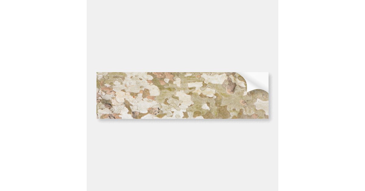 Plane tree camouflage looks bark pattern bumper sticker | Zazzle