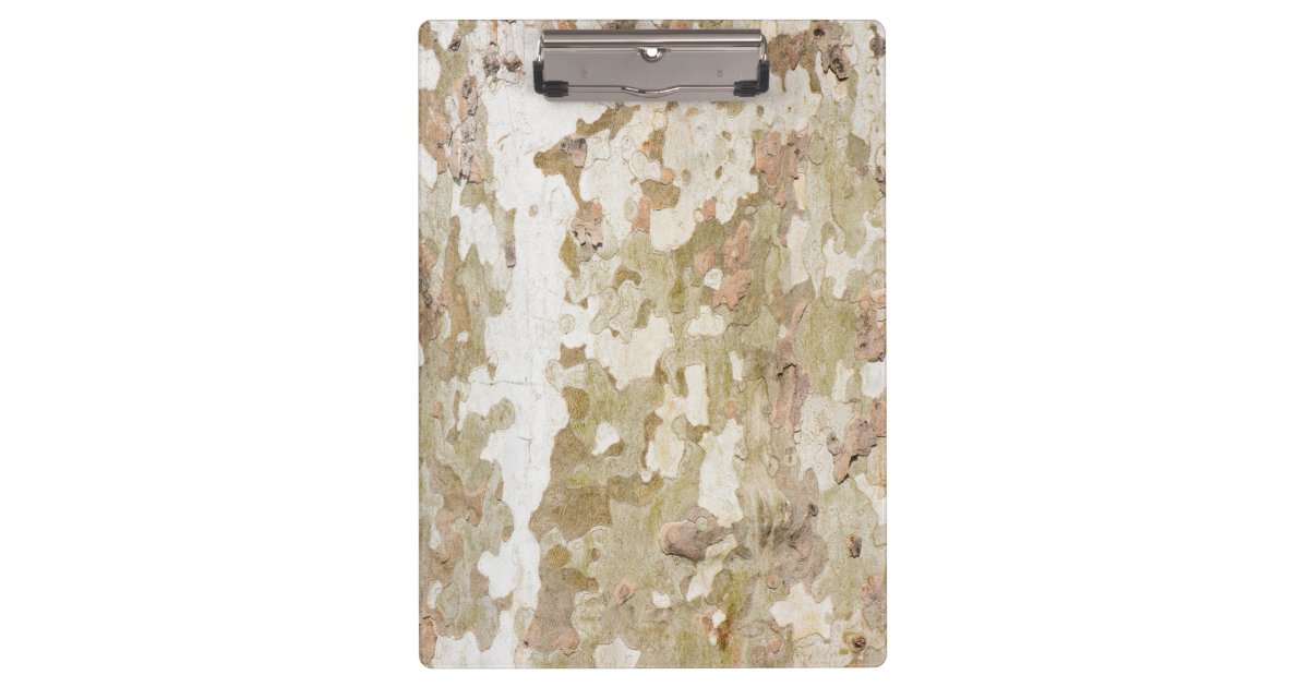 Plane tree camouflage looks bark pattern clipboard | Zazzle