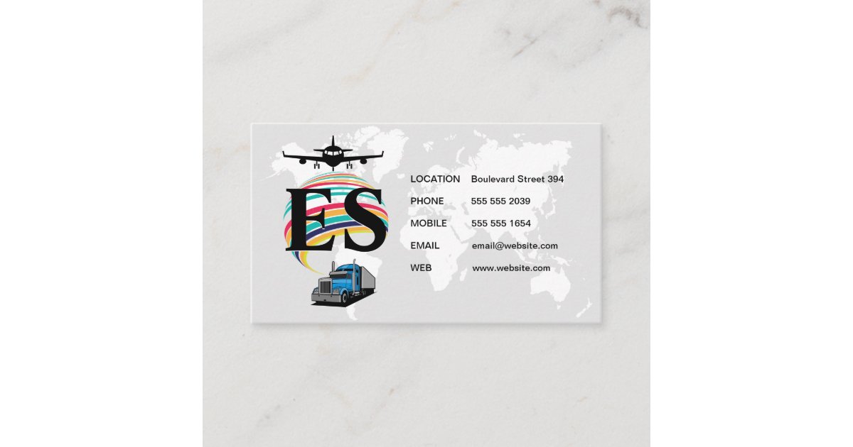 Plane Truck | Global Logistics Business Card | Zazzle