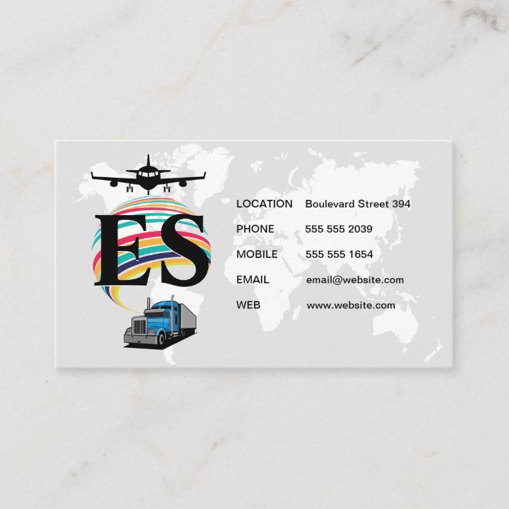 Plane Truck | Global Logistics Business Card | Zazzle