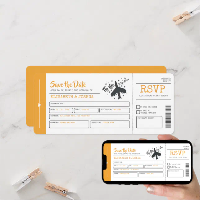 Plane Wedding Ticket Invitation | Zazzle