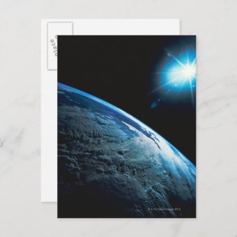 Planet Earth and Star from Space Postcard | Zazzle
