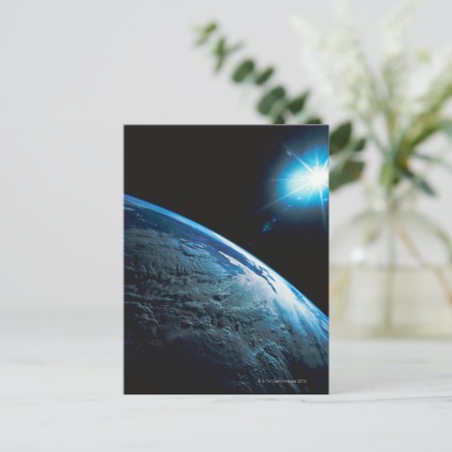 Planet Earth and Star from Space Postcard | Zazzle