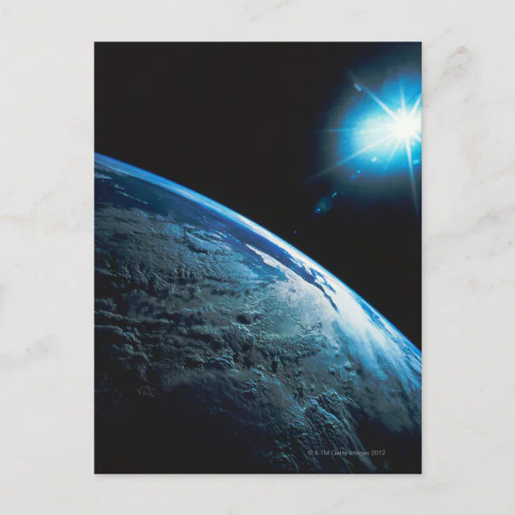 Planet Earth and Star from Space Postcard | Zazzle