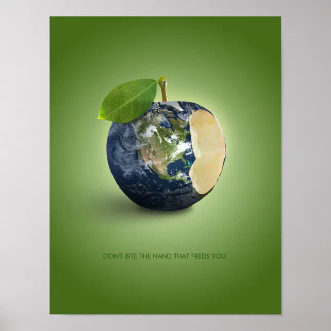 Planet Earth Apple Environmental Poster | Zazzle