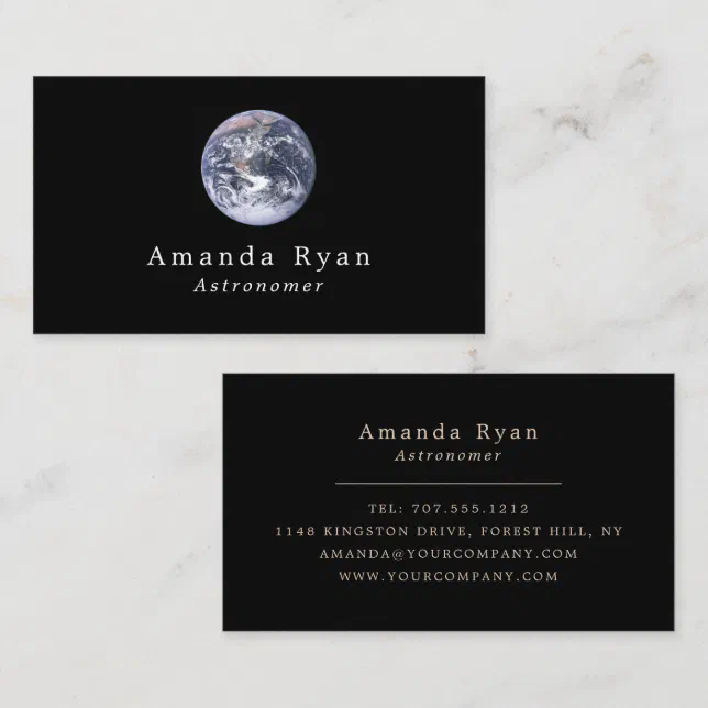 Planet Earth, Astronomy Business Card | Zazzle