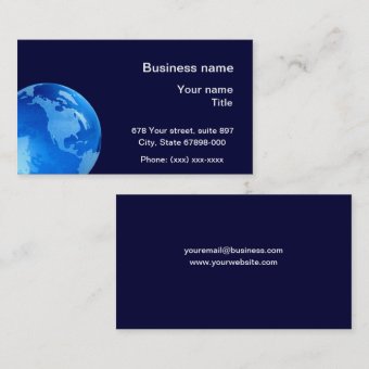Planet Earth business cards | Zazzle