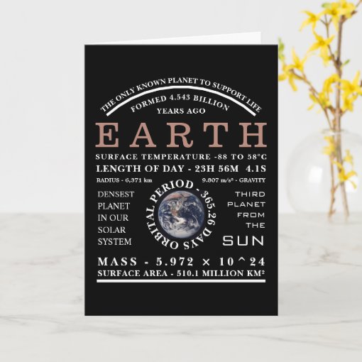 Planet Earth Detailed Astronomy Card | Zazzle