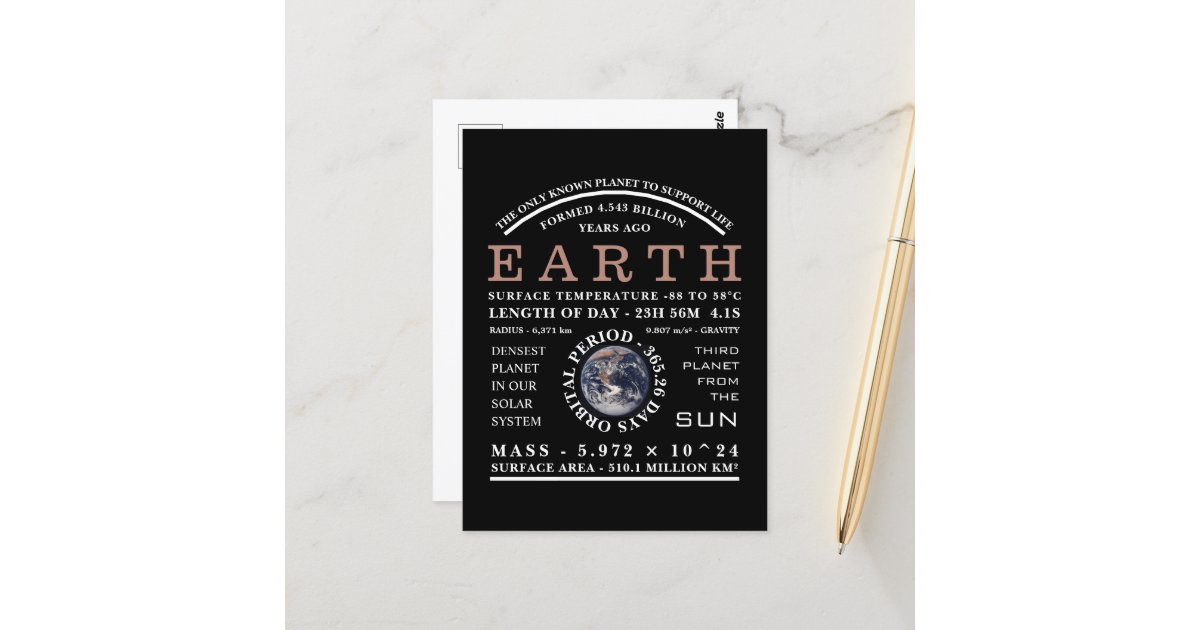 Planet Earth Detailed Astronomy Postcard | Zazzle