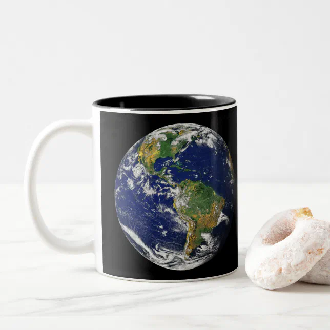 PLANET EARTH FROM SPACE Two-Tone Mug | Zazzle