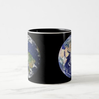 PLANET EARTH FROM SPACE Two-Tone Mug | Zazzle