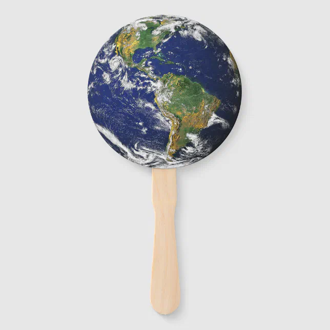 PLANET EARTH FROM SPACE Wedding Hand Fans | Zazzle