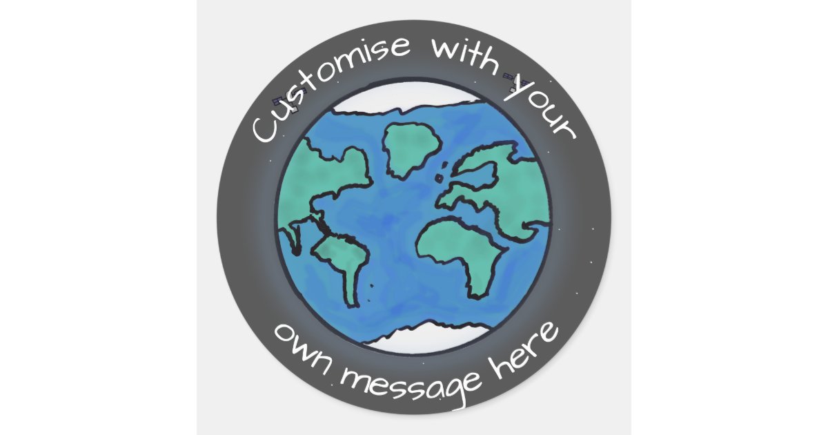 Planet Earth Globe Custom Classic Round Sticker | Zazzle